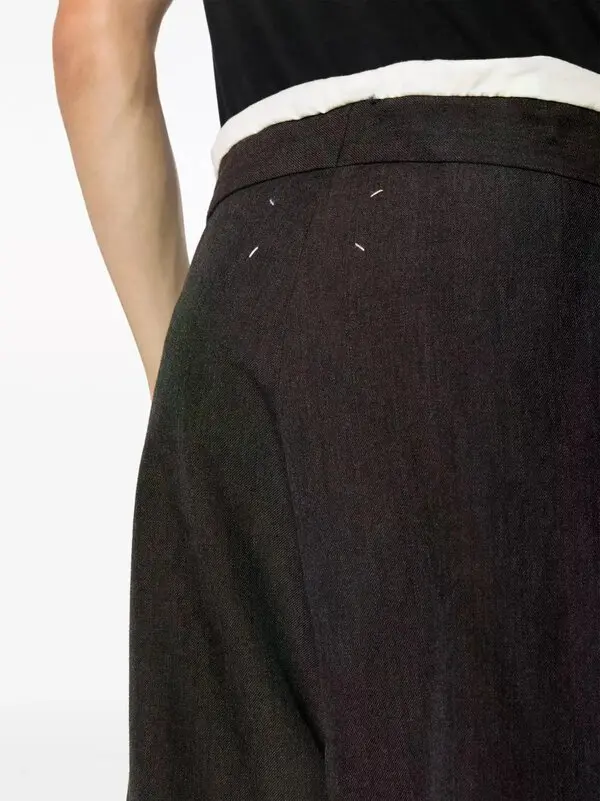 MAISON MARGIELA Drawstring Wool Trousers - Brown