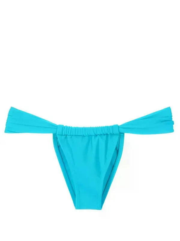 AMIR SLAMA Gathered Low-waisted Bikini Bottoms - Blue