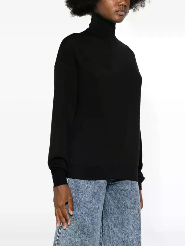Saint Laurent High-neck Wool Jumper - Black