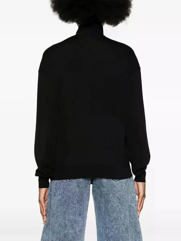Saint Laurent High-neck Wool Jumper - Black