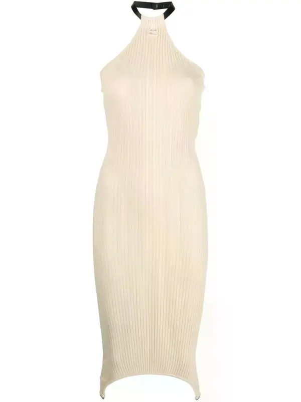 COURREGES Ribbed-knit Halterneck Dress