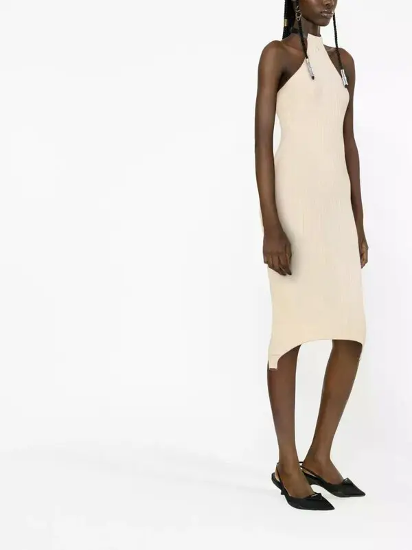 COURREGES Ribbed-knit Halterneck Dress