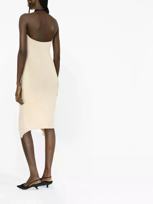 COURREGES Ribbed-knit Halterneck Dress