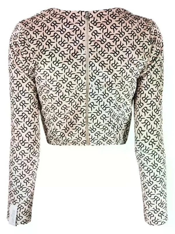 Rokh Monogram-print Bustier Corset Top
