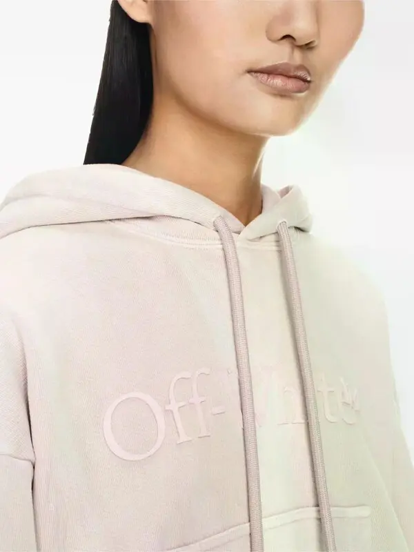 Off-White Logo Embroidered Cotton Hoodie