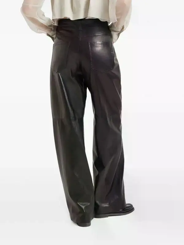 Brunello Cucinelli High-waisted Nappa Leather Trousers