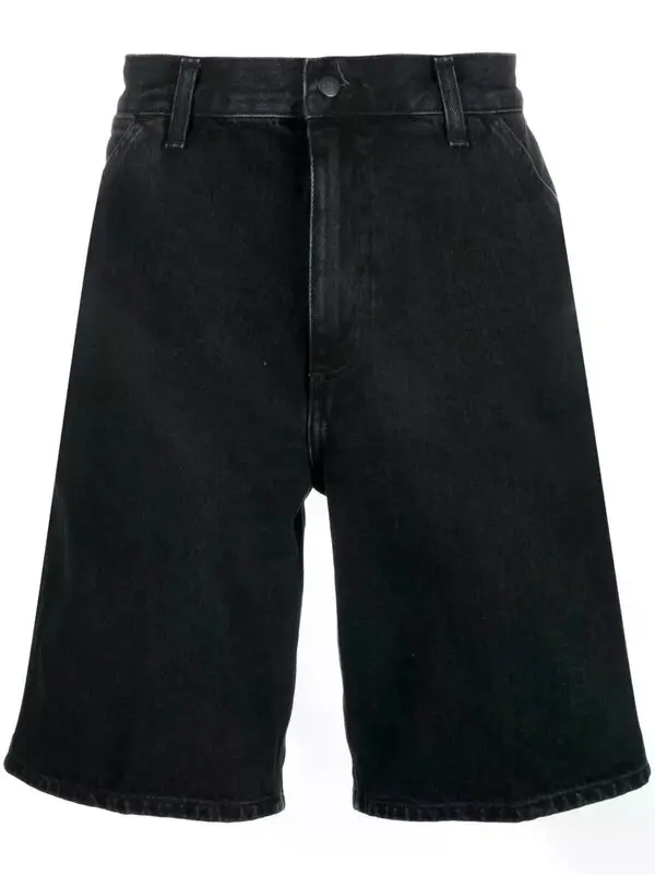 Carhartt Work In Progress Logo Patch Denim Cargo Shorts - Black