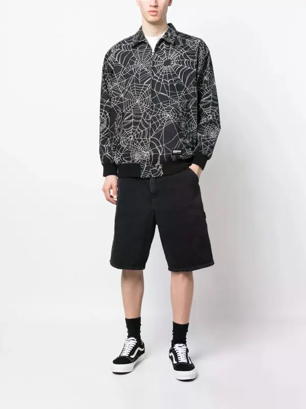 Carhartt Work In Progress Logo Patch Denim Cargo Shorts - Black