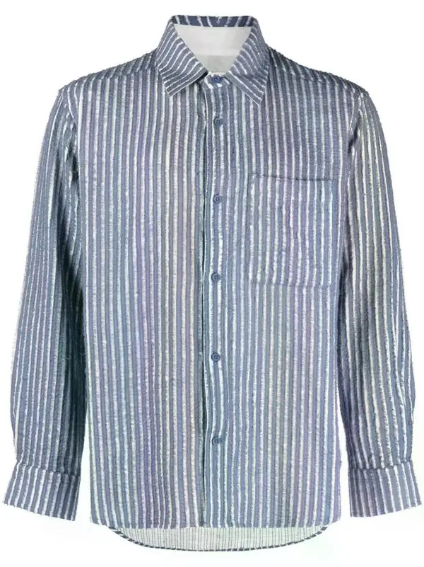CRAIG GREEN Ripped Striped Cotton Shirt