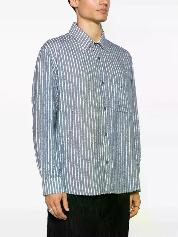 CRAIG GREEN Ripped Striped Cotton Shirt