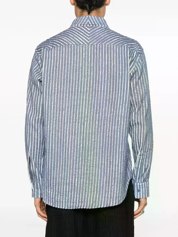 CRAIG GREEN Ripped Striped Cotton Shirt