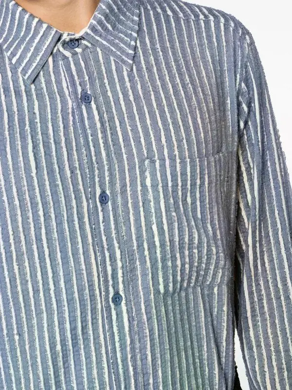 CRAIG GREEN Ripped Striped Cotton Shirt