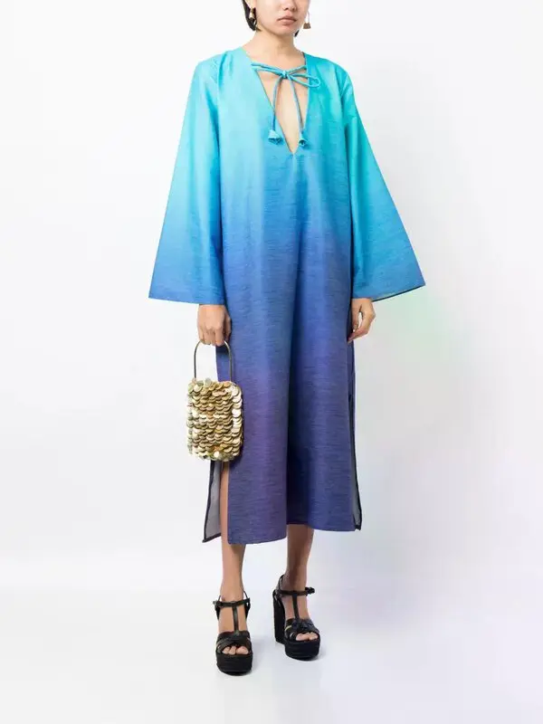 BAMBAH Mosa Gradient-effect Linen Kaftan
