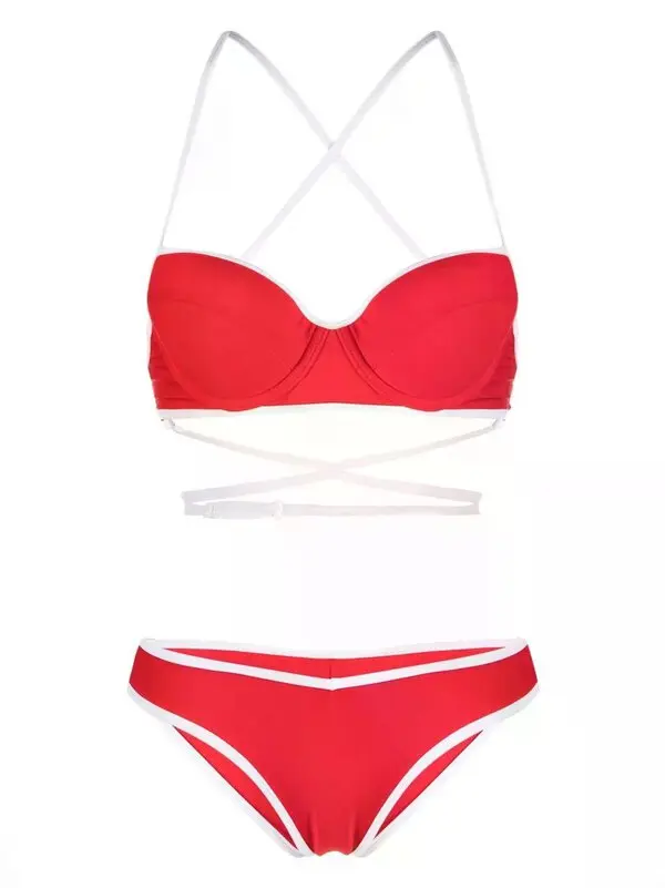 NOIRE SWIMWEAR Balconette Two-piece Bikini Set - Red