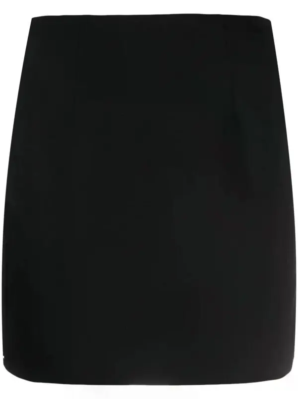MAISON CLOSE Logo-patch Lace-detailing Skirt - Black