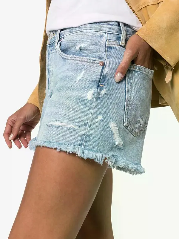 AGOLDE Distressed Denim Shorts