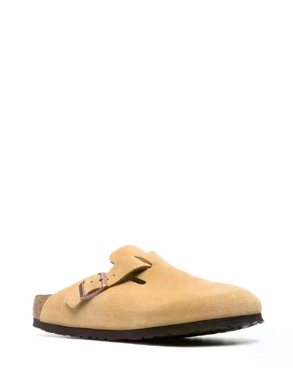 BIRKENSTOCK Boston Buckled Suede Sandals - Neutrals