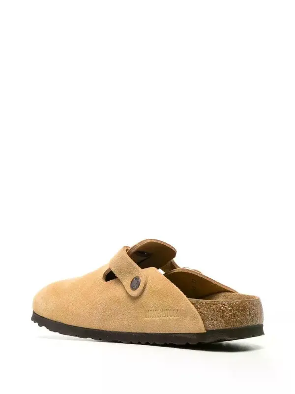 BIRKENSTOCK Boston Buckled Suede Sandals - Neutrals