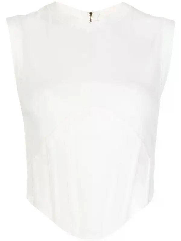DION LEE Fine-ribbed Corset Tank Top