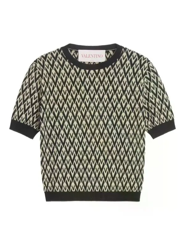 Valentino Garavani Toute La V Jacquard Wool Sweater