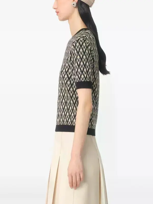 Valentino Garavani Toute La V Jacquard Wool Sweater