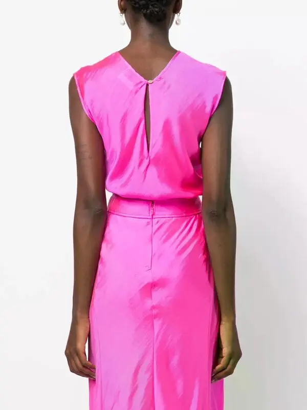 FORTE_FORTE Sleeveless Satin Blouse - Pink