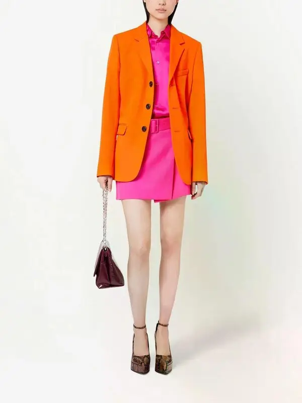 AMI Paris Belted Midi Skirt