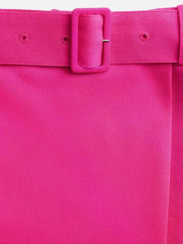 AMI Paris Belted Midi Skirt
