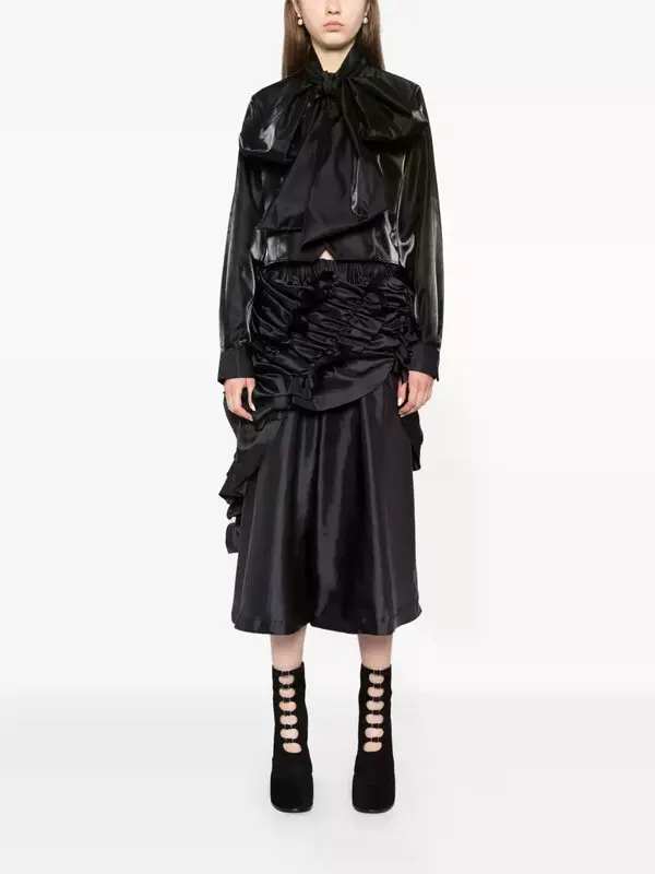 Noir Kei Ninomiya Bow Satin Shirt