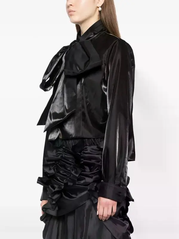 Noir Kei Ninomiya Bow Satin Shirt