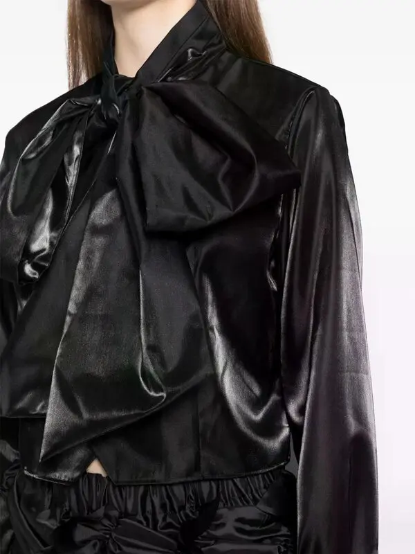 Noir Kei Ninomiya Bow Satin Shirt