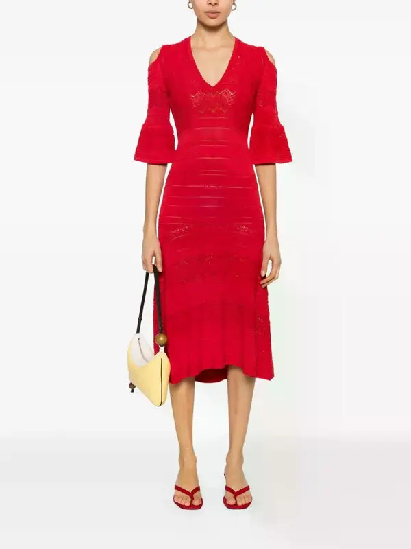 TWINSET Punched-knit Midi Dress