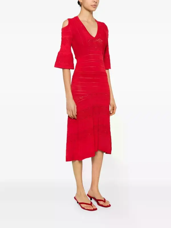 TWINSET Punched-knit Midi Dress