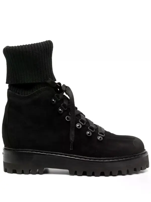LE SILLA St. Moritz Suede Ankle Boots - Black