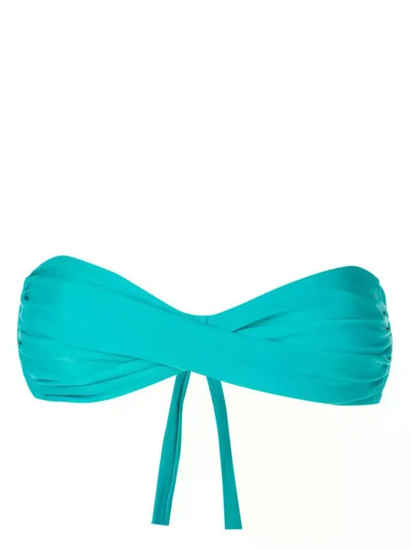 AMIR SLAMA Twist-detail Bandeau Bikini Top - Blue