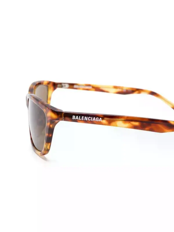 Balenciaga Wraparound-frame Sunglasses - Brown