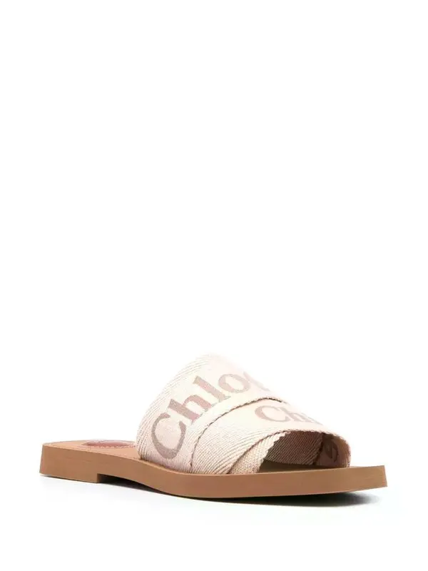 Chloé Woody Logo Slides - Neutrals