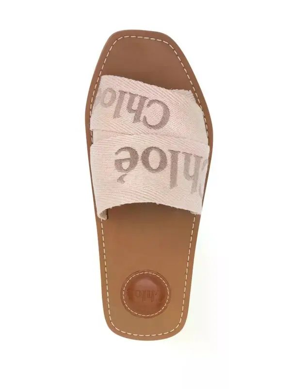 Chloé Woody Logo Slides - Neutrals