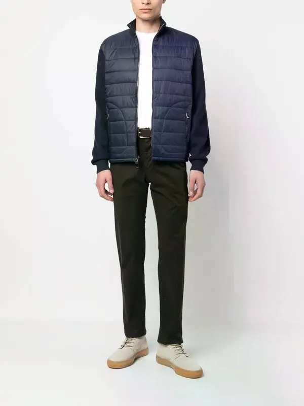 Ralph Lauren Purple Label Zip-front Padded-panel Sweater