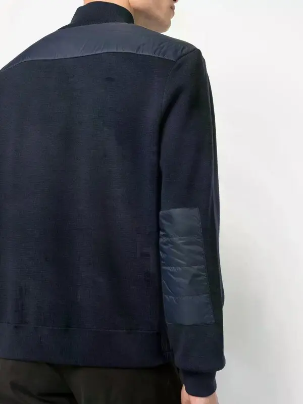 Ralph Lauren Purple Label Zip-front Padded-panel Sweater