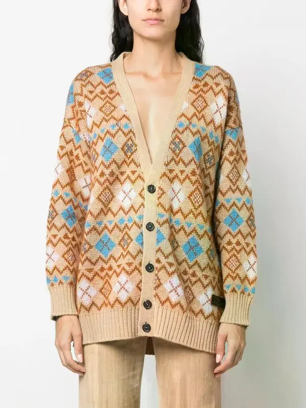 Dsquared2 Geometric-print Wool Cardigan