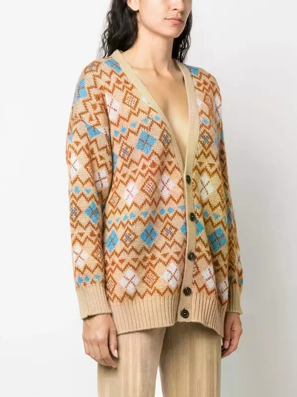 Dsquared2 Geometric-print Wool Cardigan