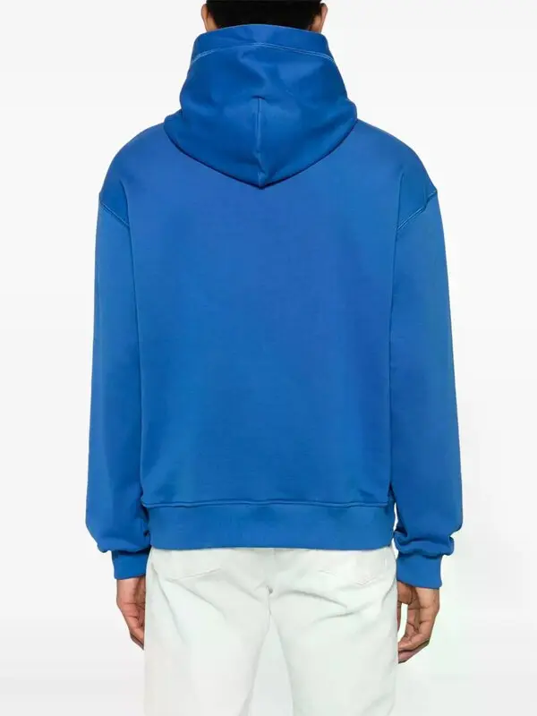 Dolce & Gabbana Logo-plaque Cotton Hoodie - Blue