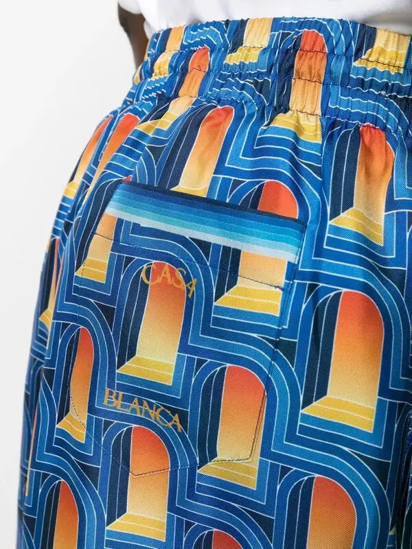Casablanca L'arche De Nuit Silk Shorts