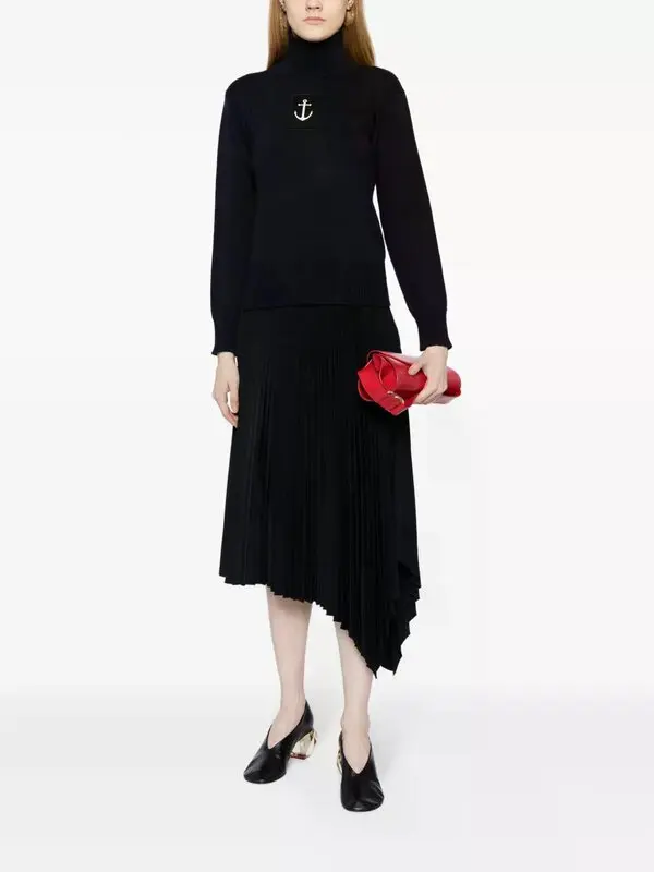 JIL SANDER Logo-patch High-neck Jumper - Blue