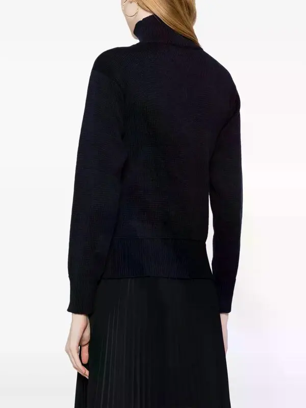 JIL SANDER Logo-patch High-neck Jumper - Blue