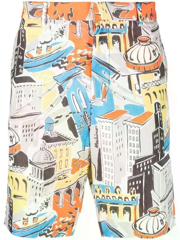 Moschino Graphic-print Bermuda Shorts - Grey