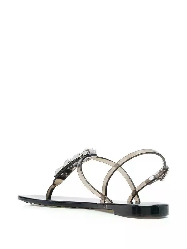 Casadei Crystal-embellished Jelly Sandals - Black