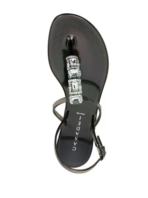 Casadei Crystal-embellished Jelly Sandals - Black