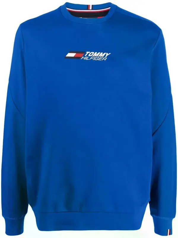 Tommy Hilfiger Logo-print Cotton Sweatshirt - Blue